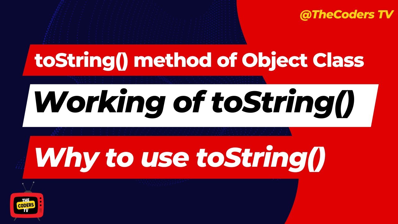 #3 java.lang package Object Class to String method | toString method in Java | TheCoders TV | #java