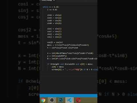3D DONUT drawing || Drawing 3D donut with python || Code Hub