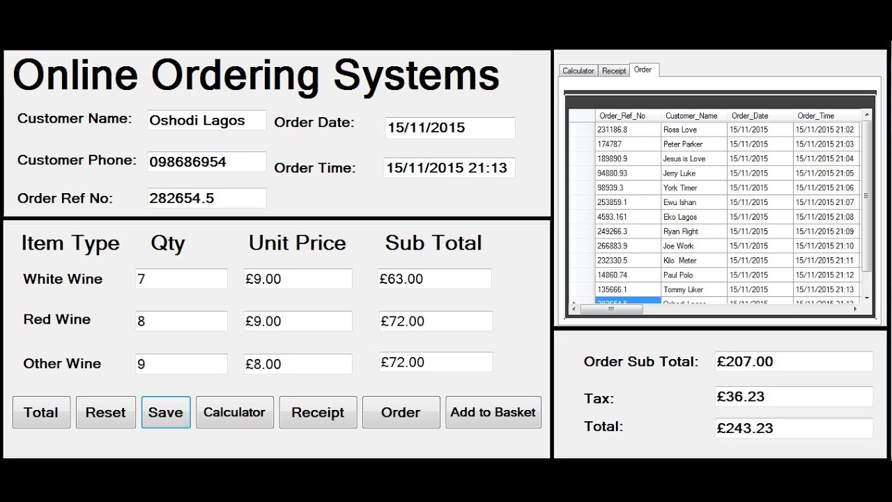 How to Create Ordering Systems with Database in Visual Basic.Net Full Tutorial
