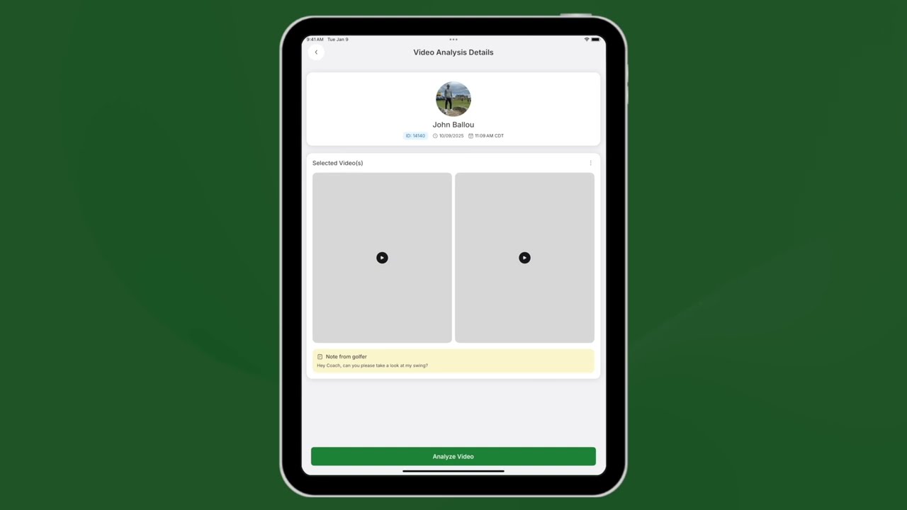 Golf Live App - Swing Analysis