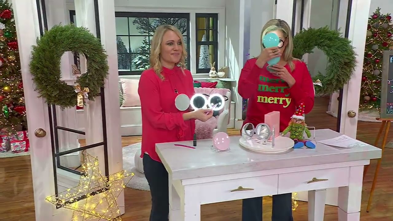 Blushly Tri-Fold Compact Lighted Mirror on QVC