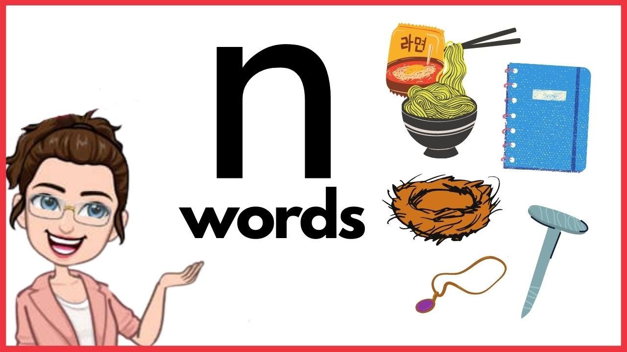 WORDS THAT START WITH LETTER Nn | 'n' Words | Phonics | Initial Sounds | LEARN LETTER Nn