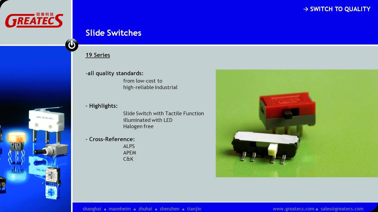 GREATECS presentation - Switch, Potentiometer, Encoder