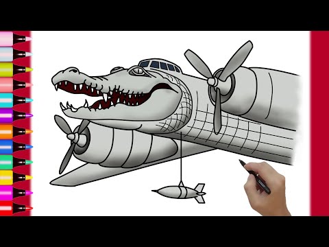 How to Draw Bombardino Crocodilo - Easy Step by Step Drawing #brainrot #memes