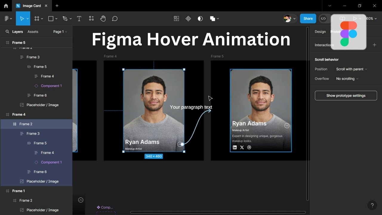 How to Create an Animated Image Card with Hover Effect in Figma | UI/UX Design Tutorial