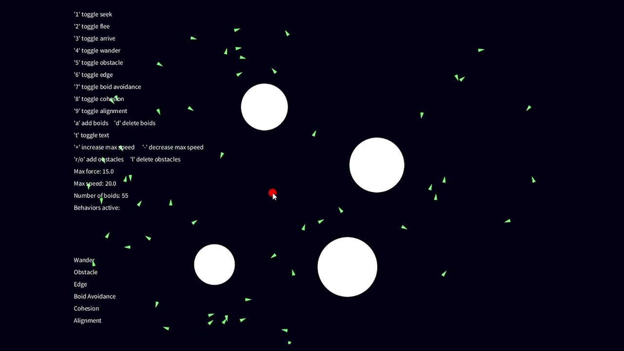 Basic Steering Behaviours Demo.