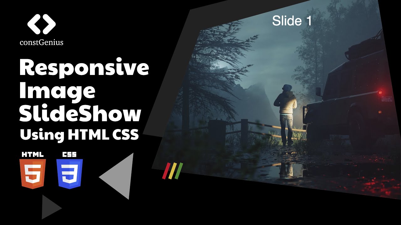 Responsive Image Slideshow using HTML CSS | Pure CSS Responsive Image Slider