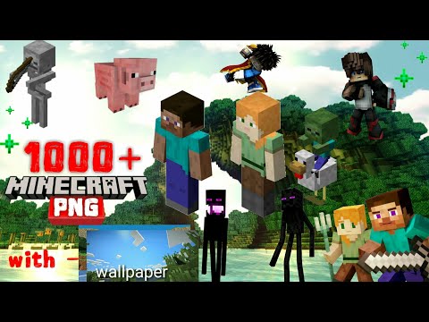 1000+ Minecraft All PNG With Characters Or Wallpaper Or Thumbnail Pack || Google Drive Link
