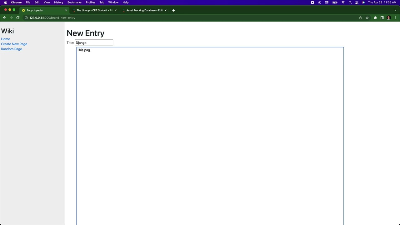 CS50 Web Programming with Python and JavaScript Project 1 Screencast