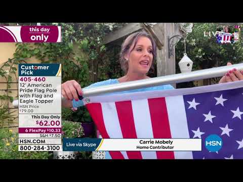 12' American Pride Flag Pole with Flag and Eagle Topper
