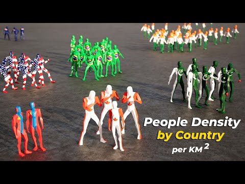 Numbers of People Living per Square KM by Country | population density by countries