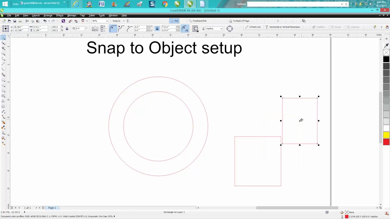 Corel Draw Tips & Tricks Snap to Object SETUP
