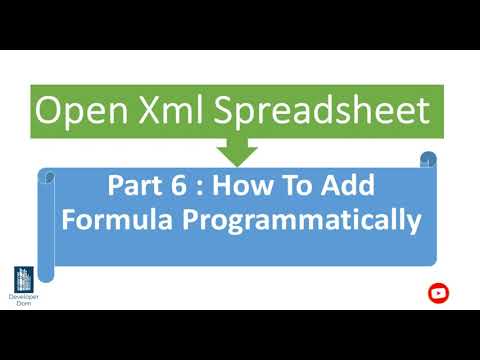 OpenXml SpreadSheet : Part 6 - how to add formula in excel programmatically using c#