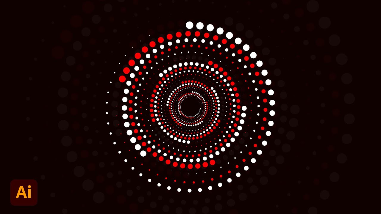 Dotted Spiral Design In Adobe Illustrator cc 2022 | Tutorial