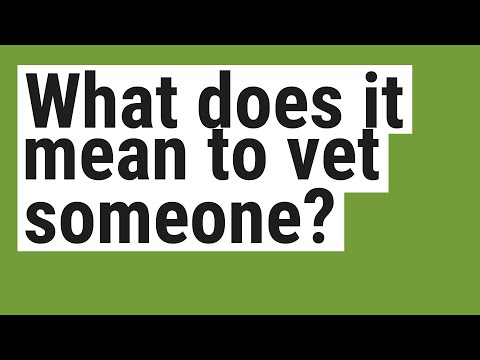 What does it mean to vet someone?