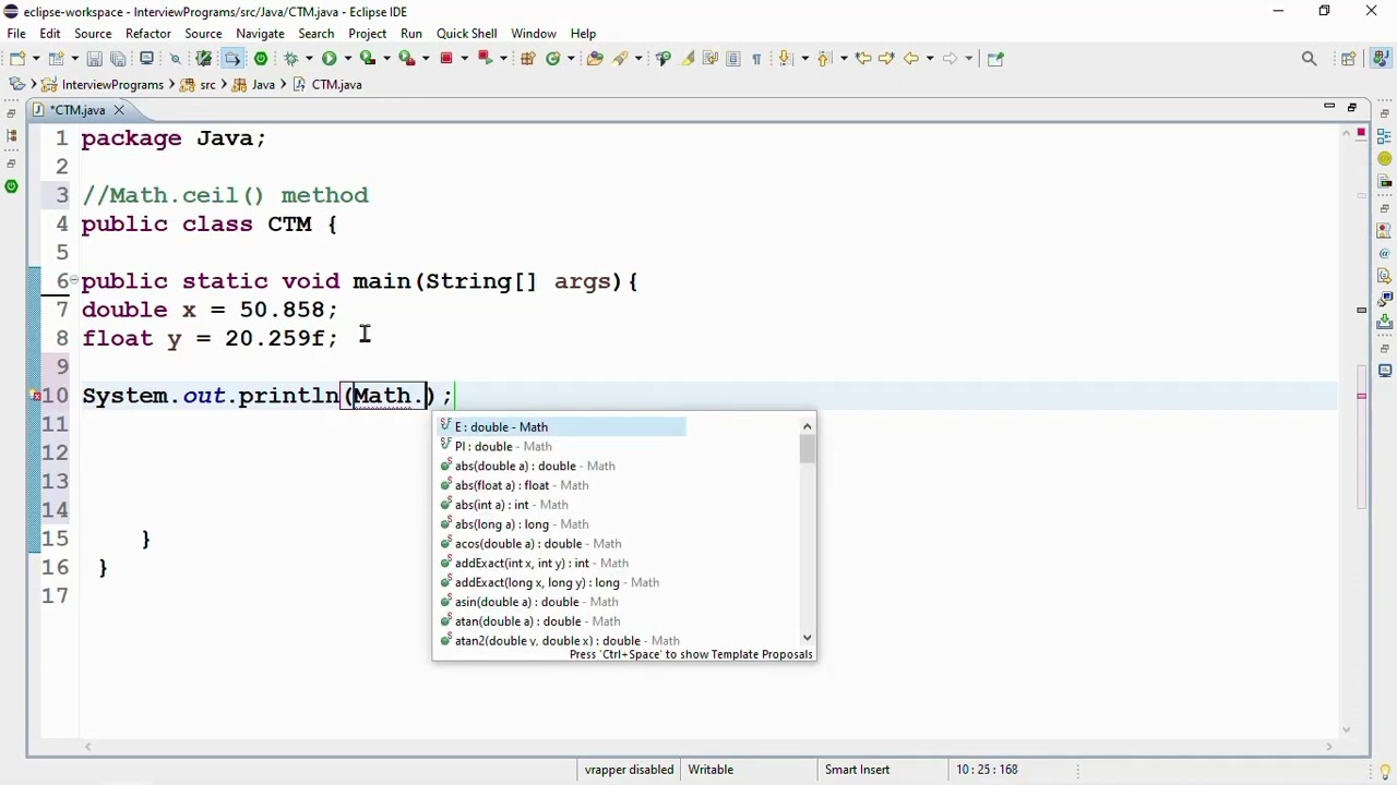 #Java #Math.Ceil( ) #Method
