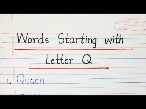 Words Starting with Letter Q