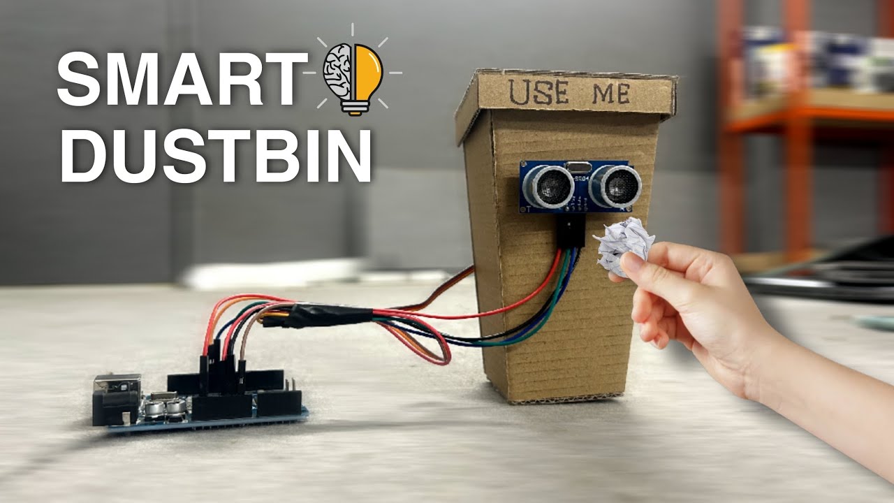 DIY Mini Smart Dustbin Using Arduino | Automatic Lid Opens on Hand Detection!🗑✨