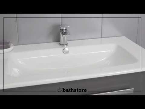 Linen 800 basin and wall mounted unit - grey
