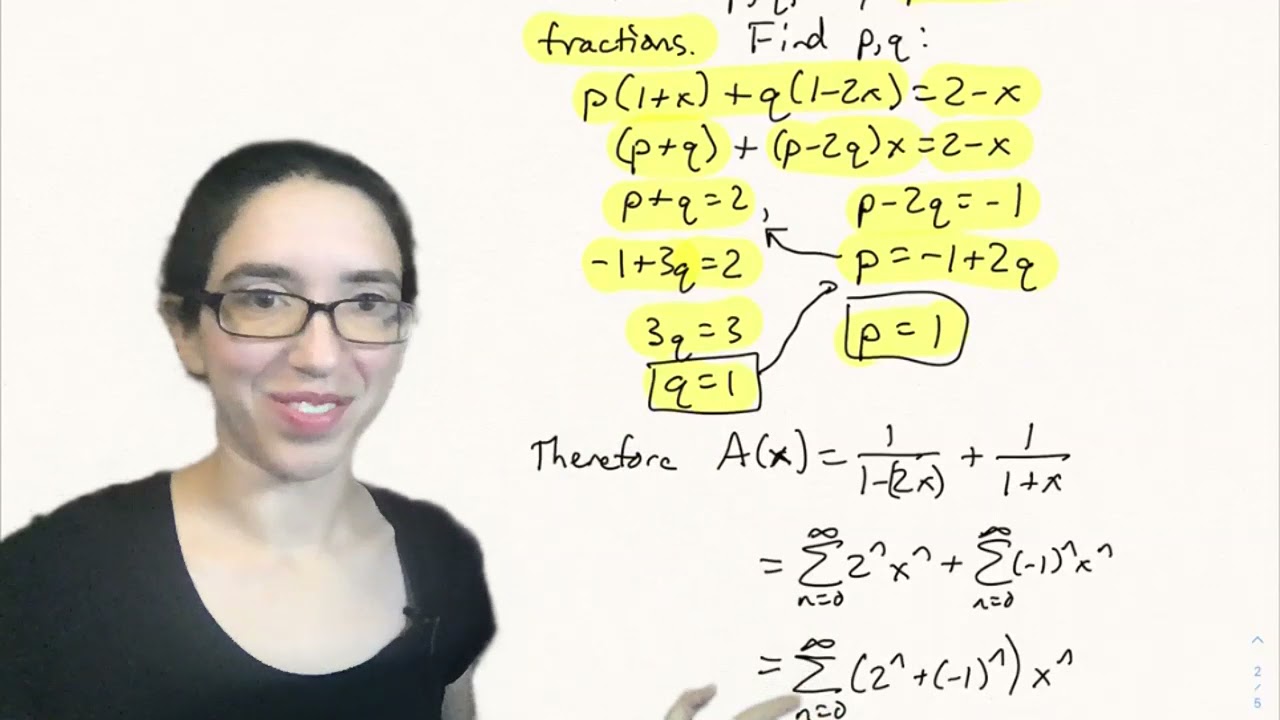Solving recursions using generating functions