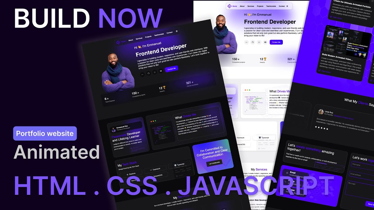 Create an Animated Portfolio Website with HTML, CSS, JavaScript & GSAP | Light & Dark Mode