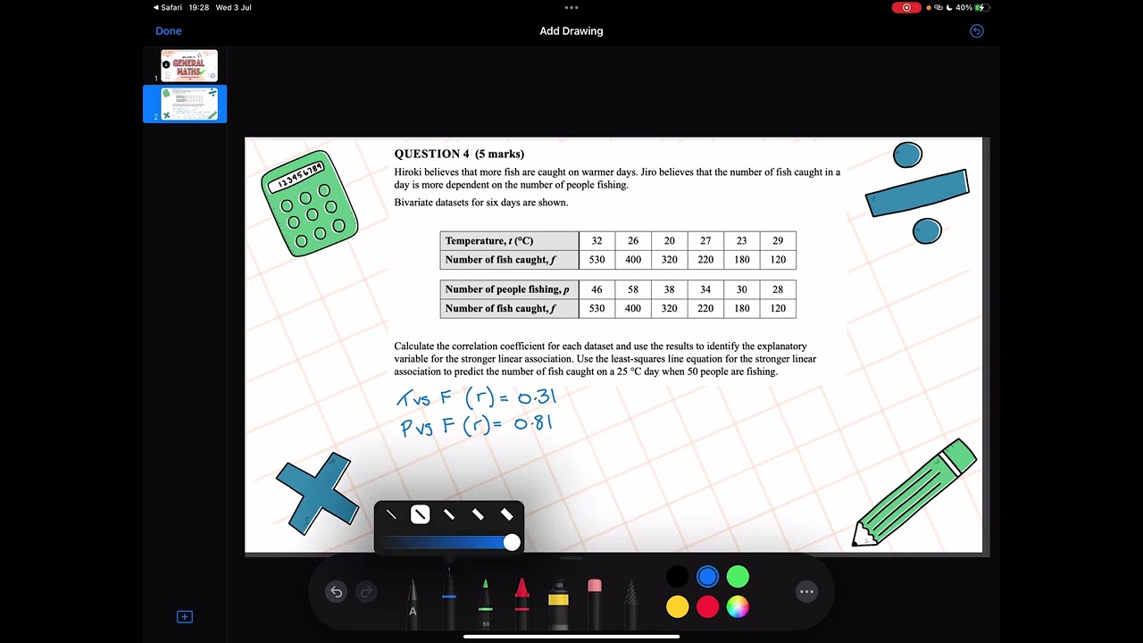 2023 Paper 2 Q4 Bivariate Data