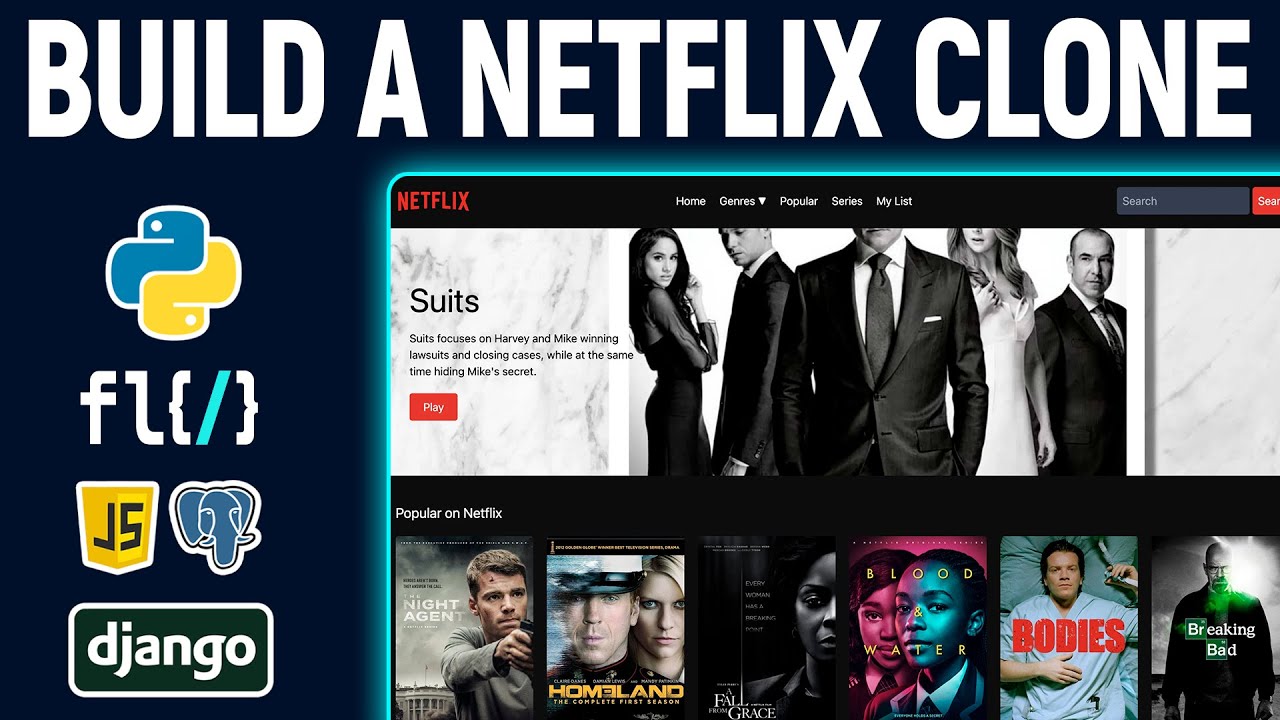 Build a Full-Stack Netflix Clone: Python, Django, JavaScript & PostgreSQL | Full Course 2023.