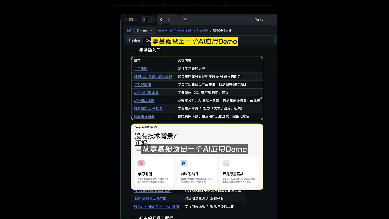 Github热门开源项目推荐：AI编程终极指南！分分钟开发自己的应用！#github #claudecode #vibecoding