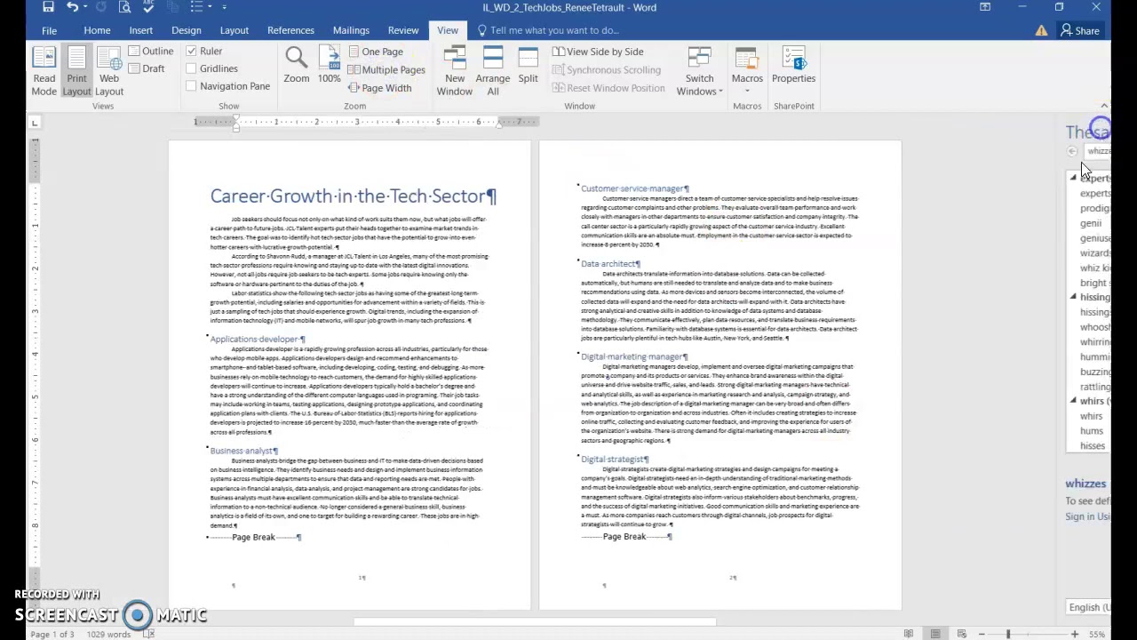 Word Module 2 TechJobs Part 2