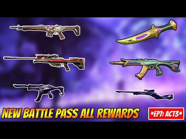 All free rewards in Valorant Episode 7 Act 3 Battlepass