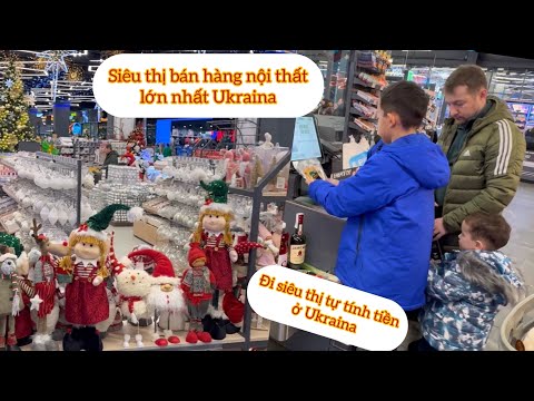 Cuộc sống Ukraina 🇺🇦 Đi Siêu Thị Mua Đồ Trang Trí Noel/ Tima,Lucas chơi trượt tuyết/Mùa Đông ở🇺🇦