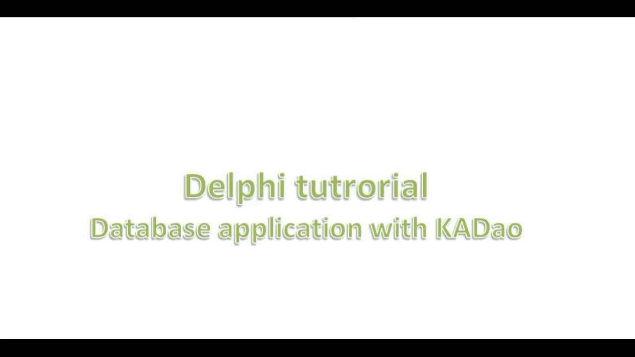 MS Access database with KADao - Delphi Tutorials