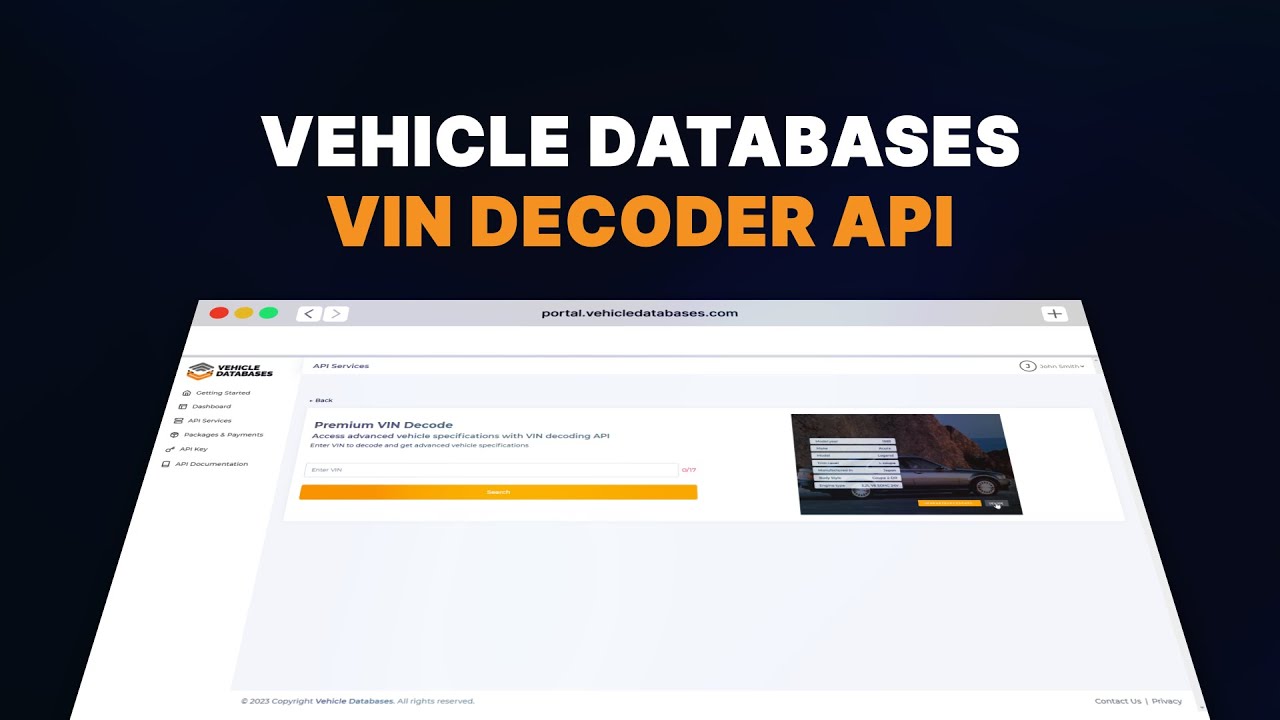 VIN Decoder API by Vehicle Databases