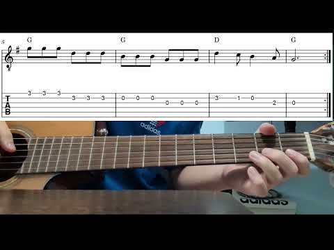 Row, Row, Row Your Boat - Easy Beginner Guitar Tab With Playthrough Tutorial Lesson