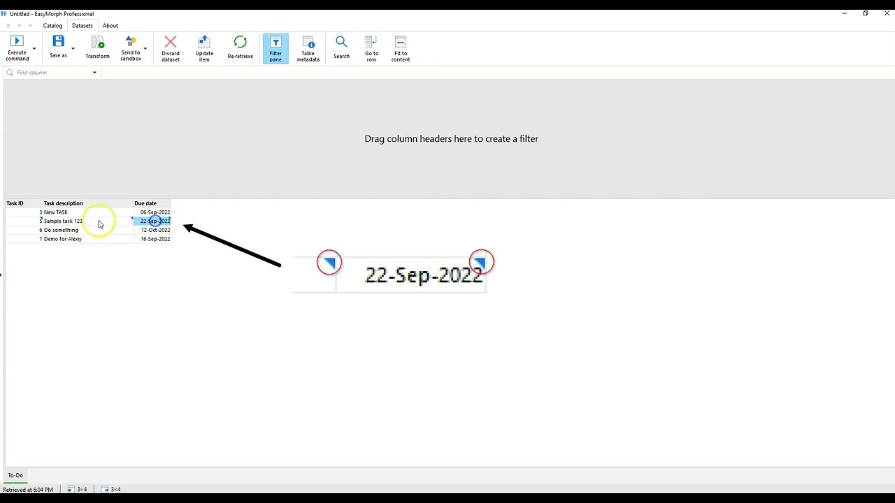 EasyMorph Catalog item commands explained: a sample To Do list application
