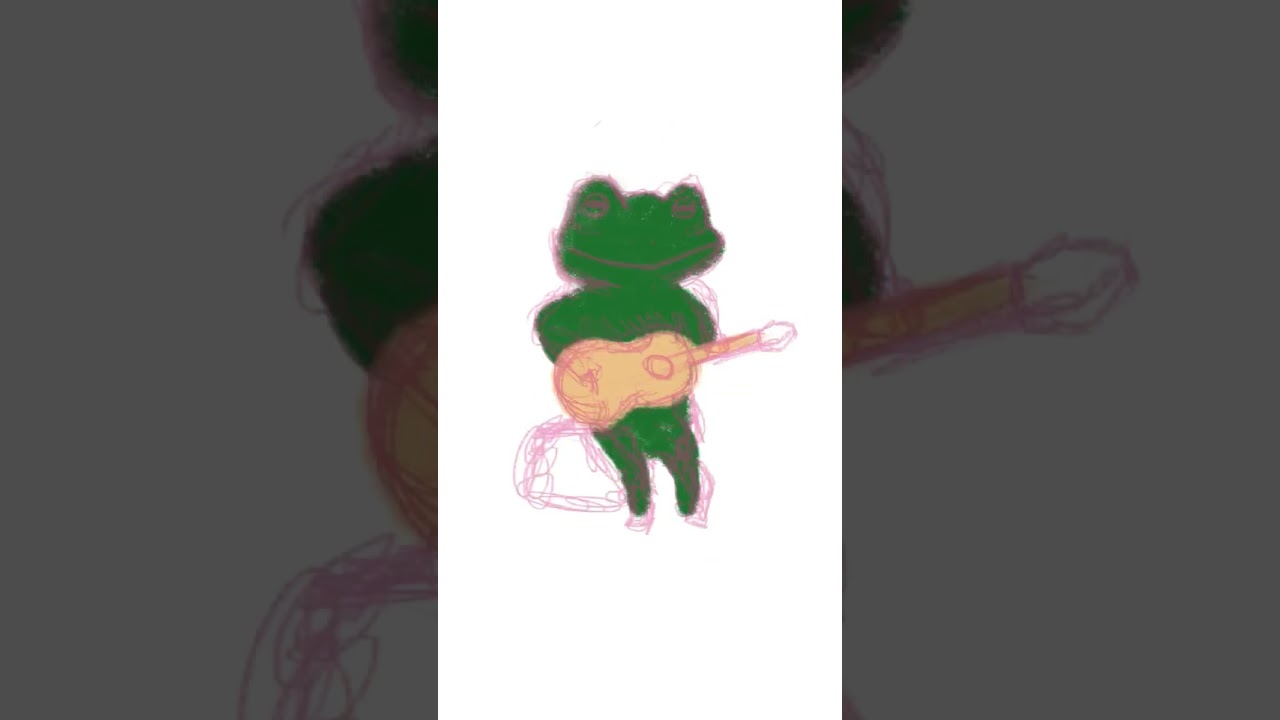 DAY 02 - Frog playing the guitar! Trying to do a digital drawing every day! #frog #sapo
