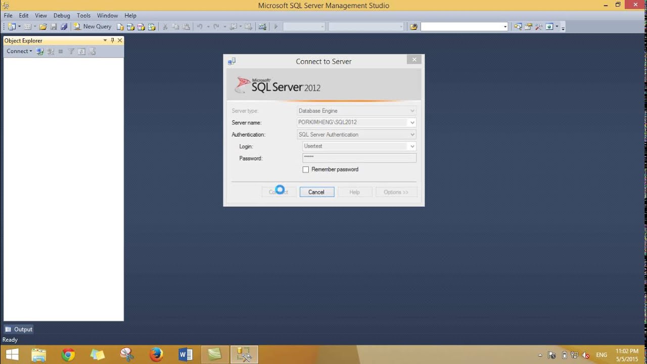 Create User login in SQL Server 2012