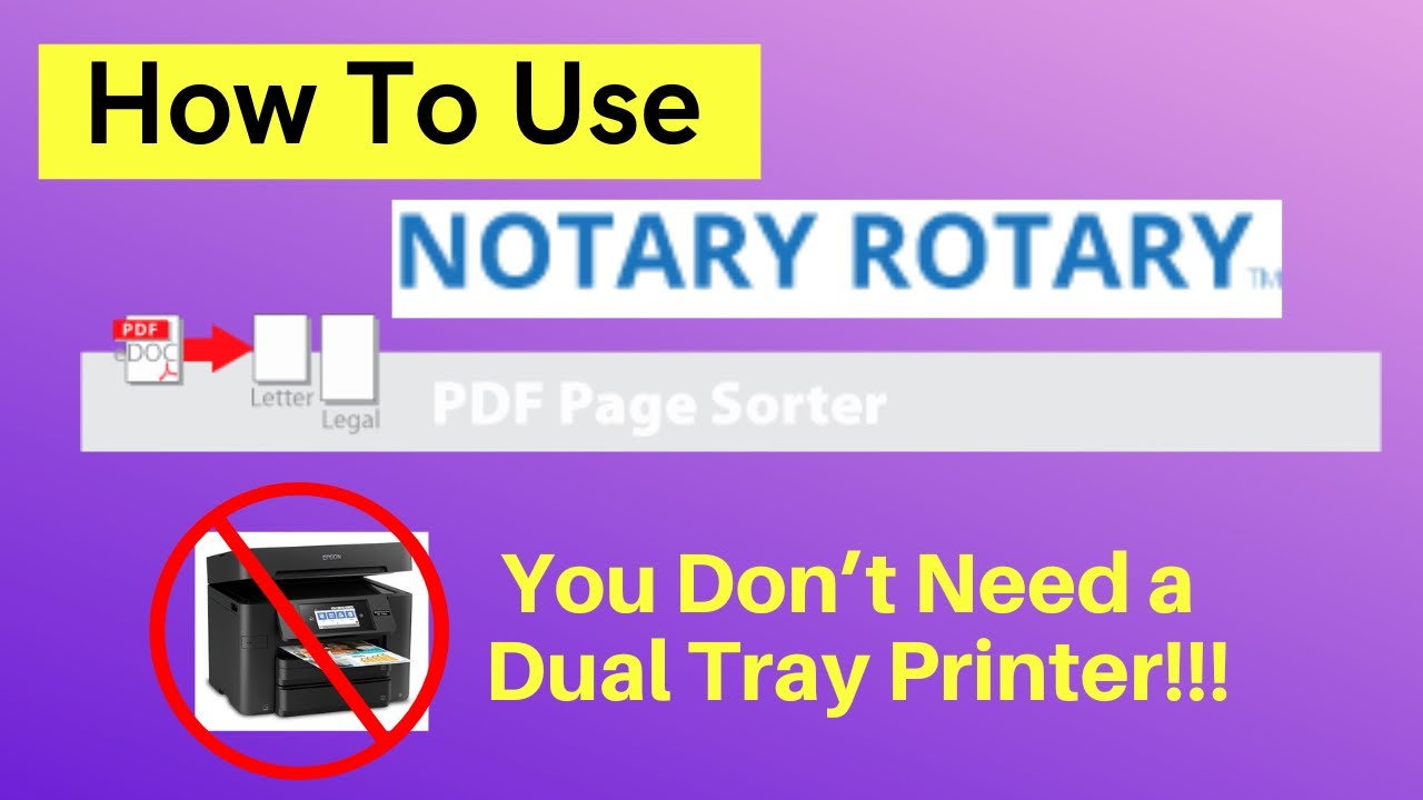 How To Use the PDF Page Sorter by Notary Rotary, Loan Signing Agents DON’T buy a dual tray! 🚫