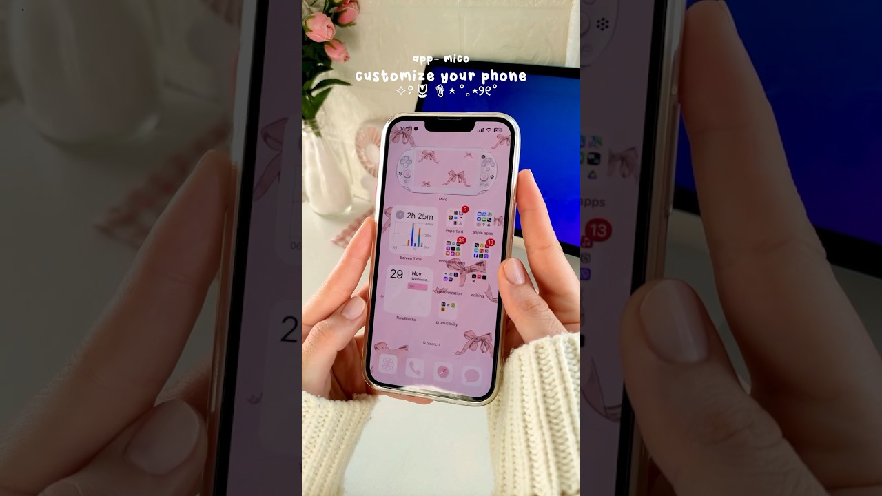 use this app to make your homescreen aesthetic🌷app- mico #iphone #aestheticphone  #iphone13