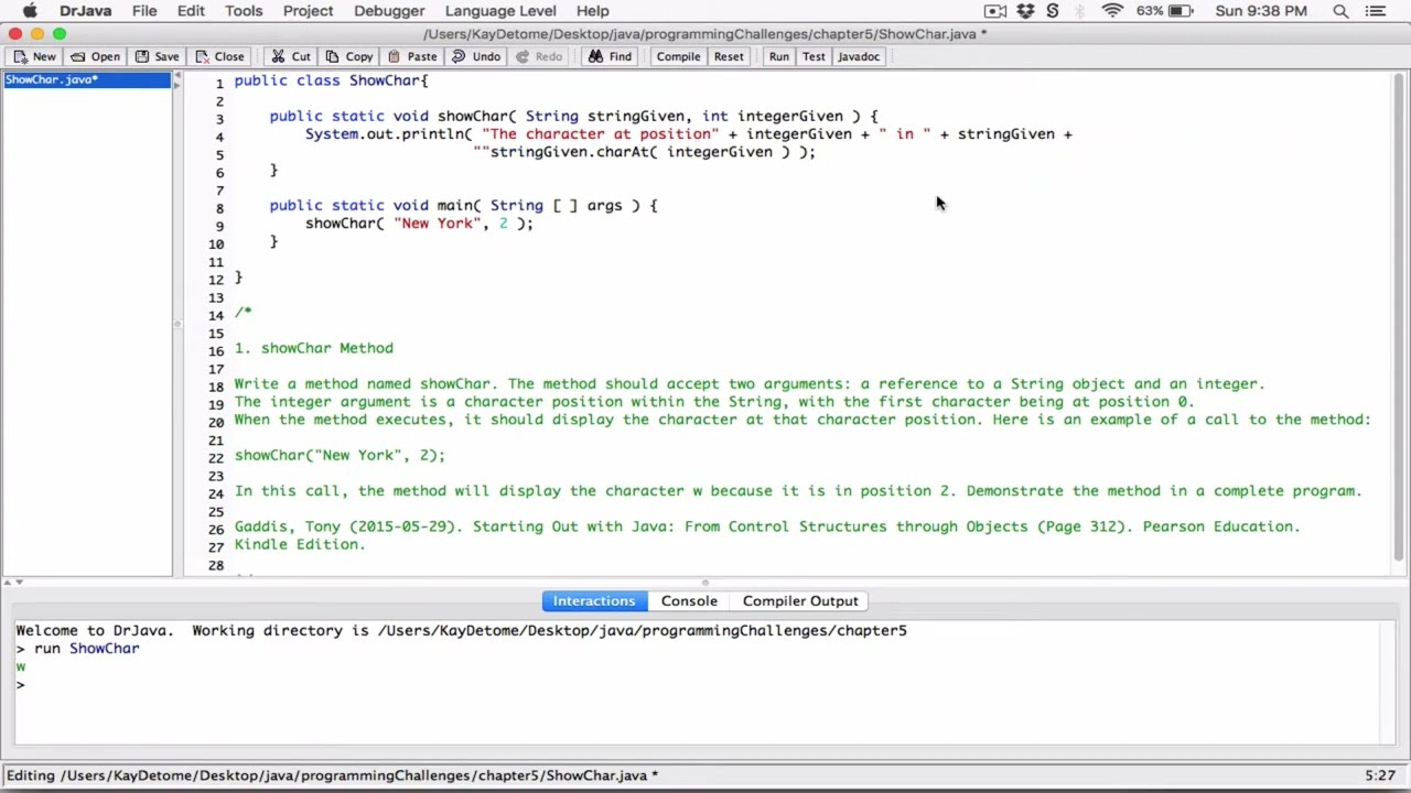 5.1. showChar Method - Java