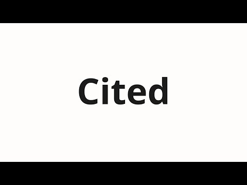 How to pronounce Cited