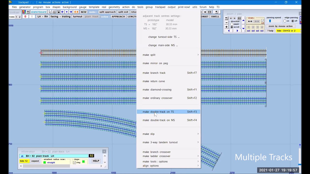 Tutorials on Templot 6  -  Double Tracks, Cross-Overs & Loops (46mins)