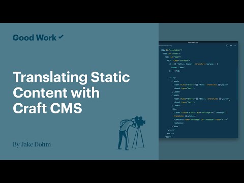 Translating Static Content with Craft CMS