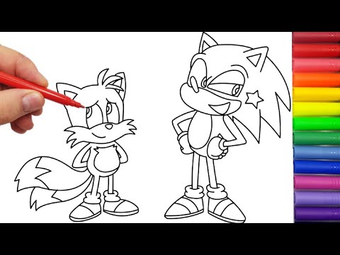 Sonic Tails Coloring Pages Sonic PRIME NEW Sonic DRAWING DRAW and COLORING