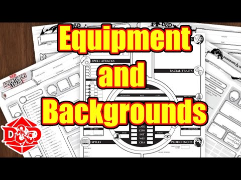 CHARACTER SHEET Equipment and backgrounds etc