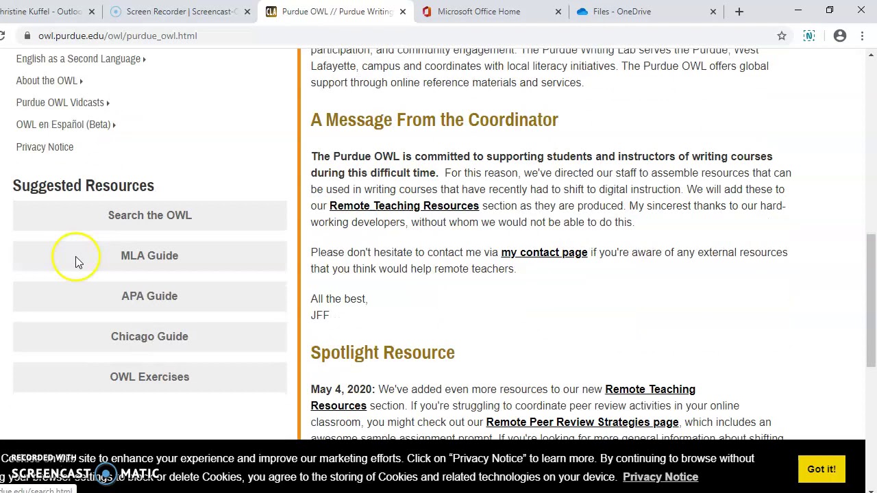 Citation Help: Purdue OWL (2)