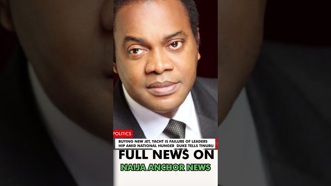 DUKE CLASSIFIED TINUBU A FAILURE FOR BUYING NEW JET, Yacht AMID REAL ECONOMIC HUNGER