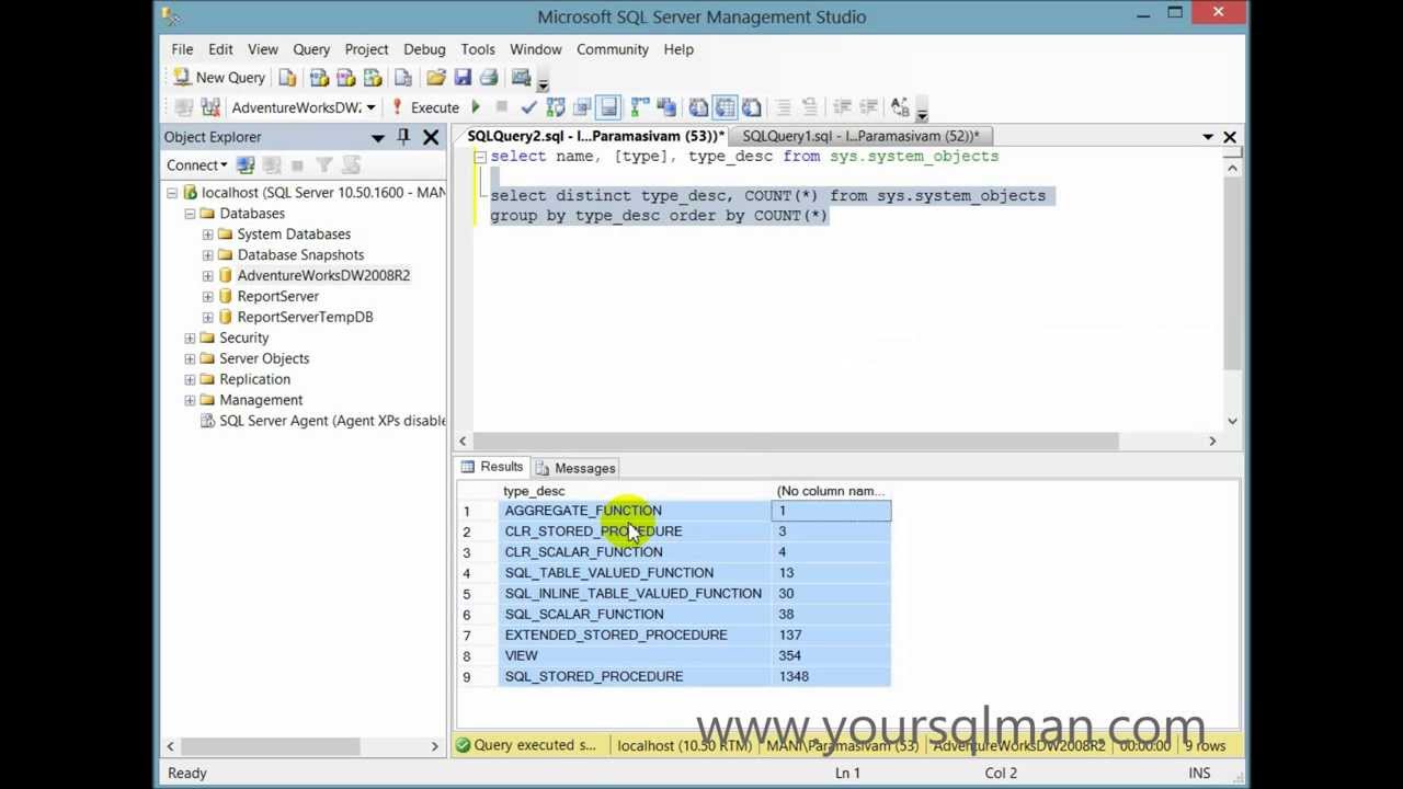 SQL Server System Objects
