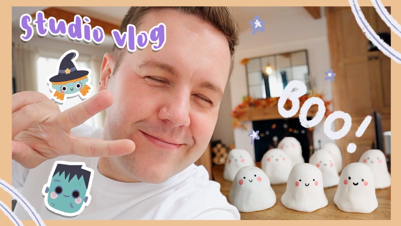 STUDIO VLOG | Making Halloween Ceramic Ghosts for Etsy 👻
