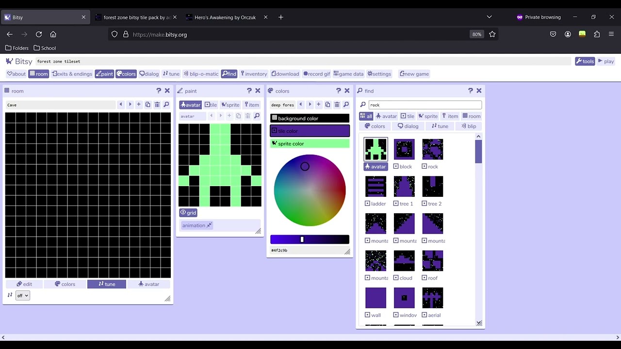 Hero's Awakening Bitsy Tutorial